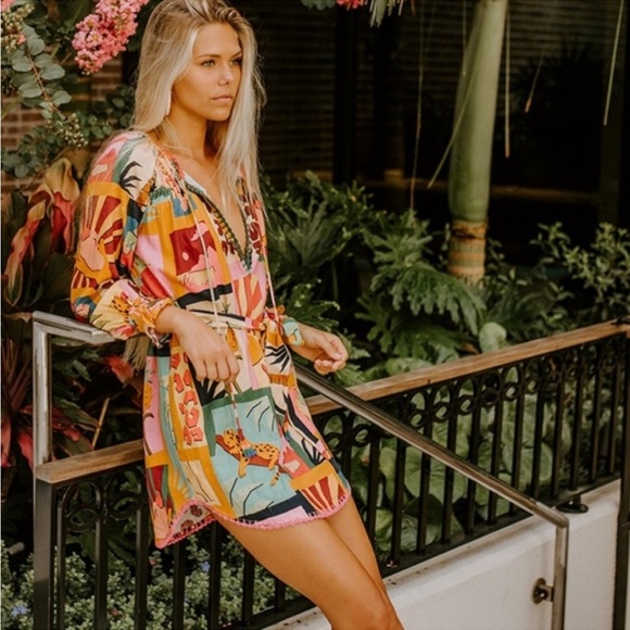 FARM Rio | Dresses | Farm Rio Tropical Collage Tunic Dress | Poshmark